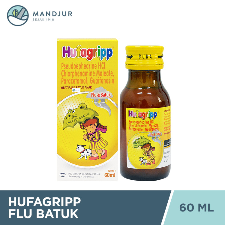 Jual HUFAGRIPP FLU & BATUK SIRUP 1 BOTOL @ 60 ML | Shopee Indonesia