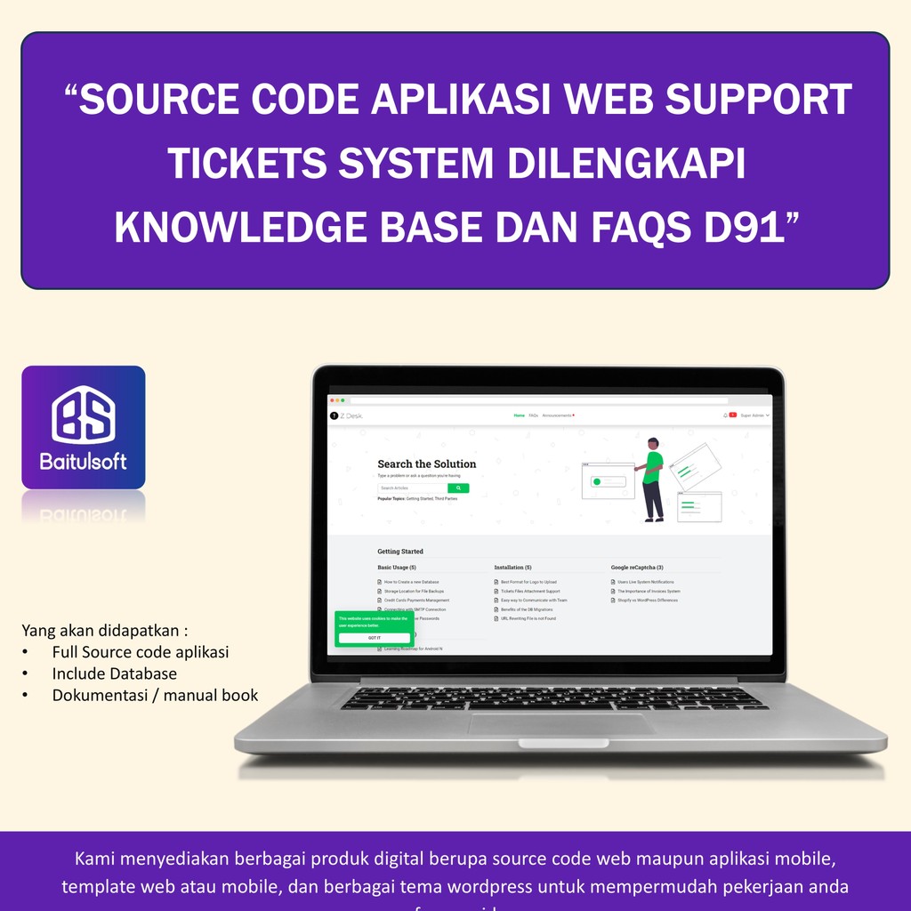 Jual D91 - Z DESK - SUPPORT TICKETS SYSTEM WITH KNOWLEDGE BASE AND FAQS | Shopee Indonesia
