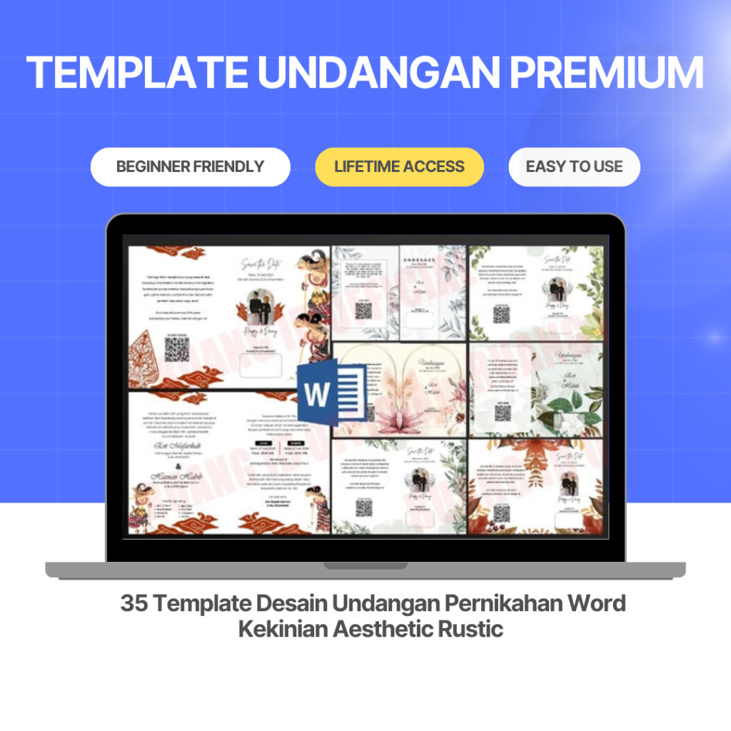 Jual New Template Desain Undangan Pernikahan Word Kekinian Aesthetic ...