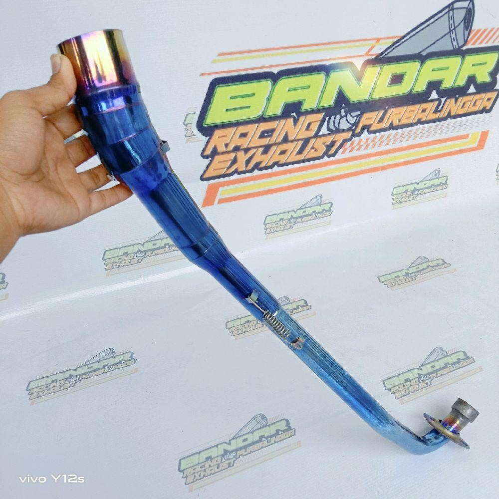 Jual Leher knalpot racing Jupiter z Burhan warna blue inlet 50 mm ...