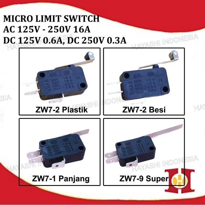 Jual Micro Limit Switch Roller Lever Saklar Plat Roda Panjang Pendek 3 PIN | Shopee Indonesia