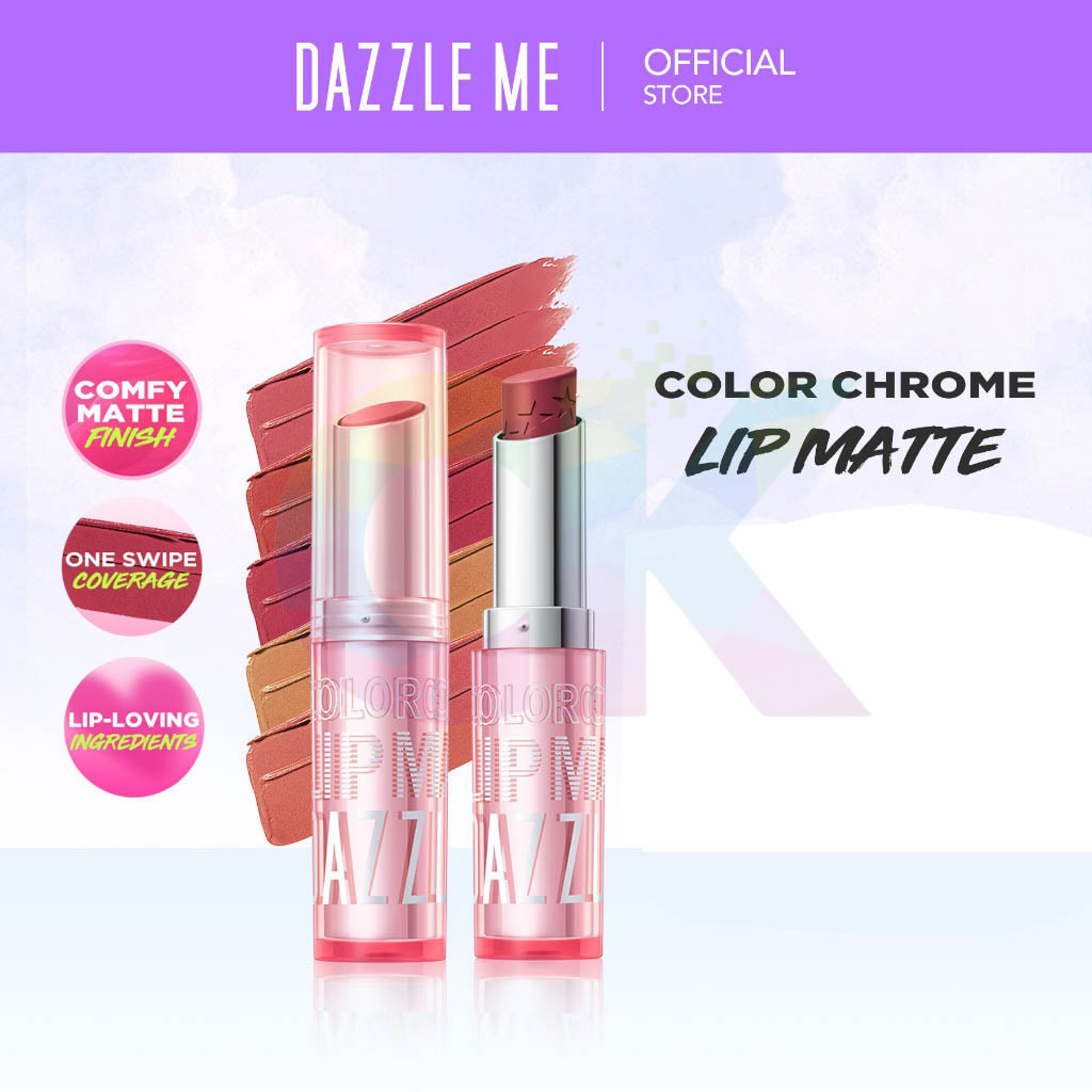 Jual DAZZLE ME Color Chrome Lip Matte - Lipstick dengan hasil akhir Matte dengan tekstur Powdery ...