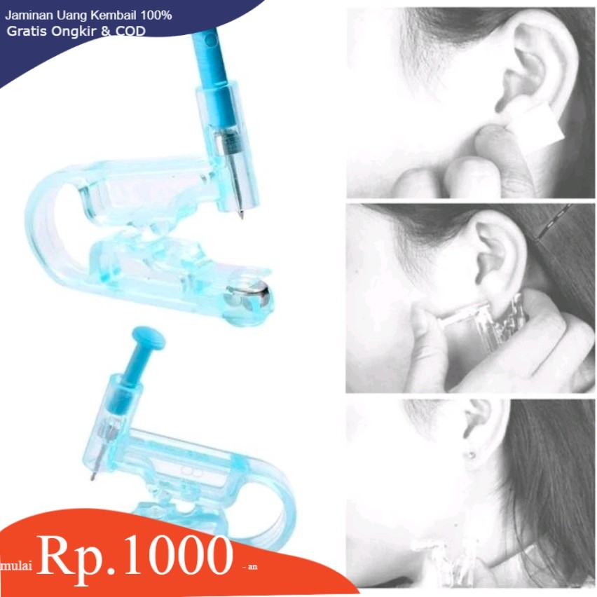 Jual COD ALAT BANTU PASANG TINDIK ANTING TELINGA EAR PIERCING+TISU ...