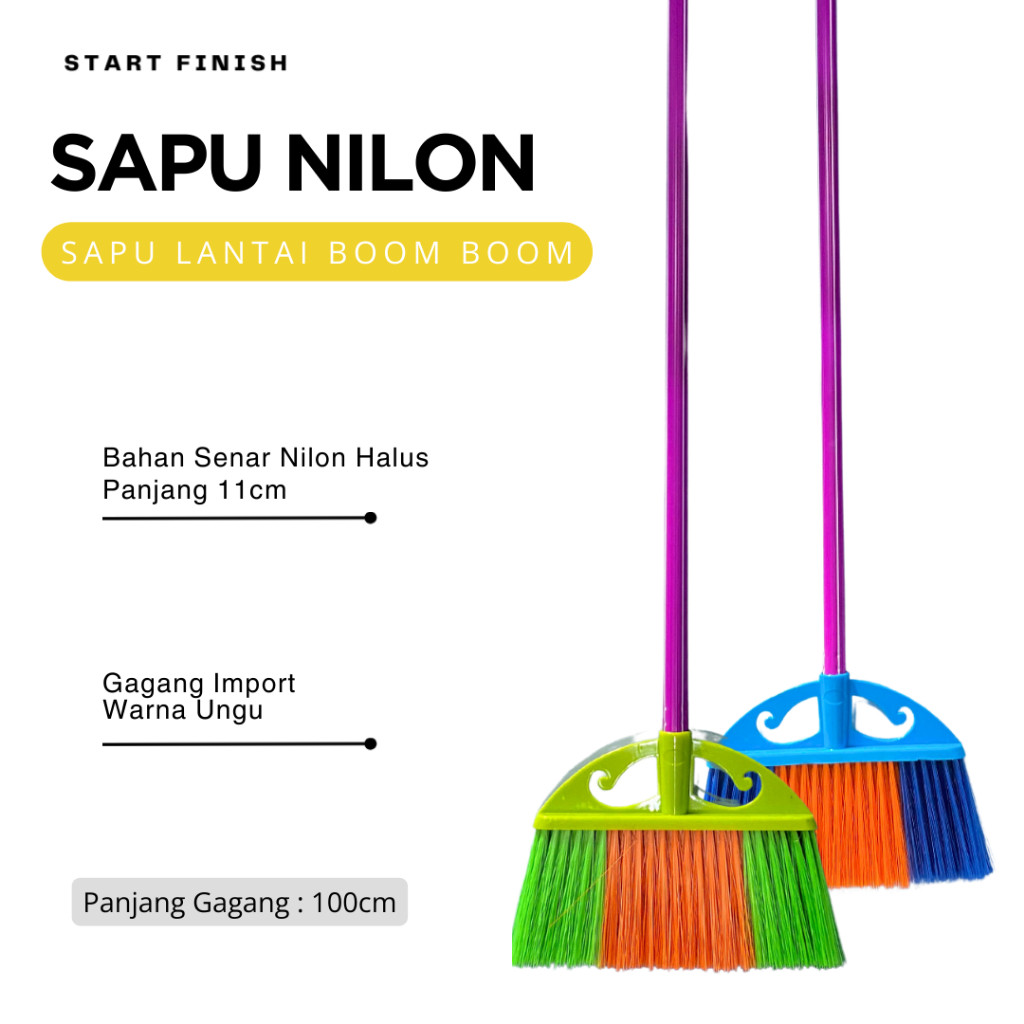 Jual Sapu Nilon Kumis Warna BOOM BOOM CLEAN | Sapu Lantai Nylon ...