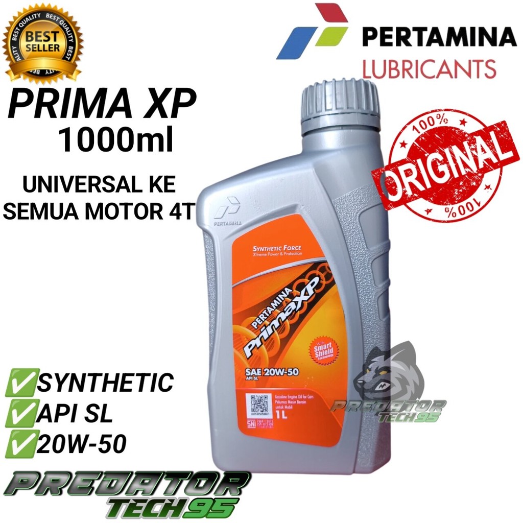 Jual OLI MESIN PERTAMINA PRIMA XP 1L 1000 ml 20W-50 API SL SYNTHETIC ...