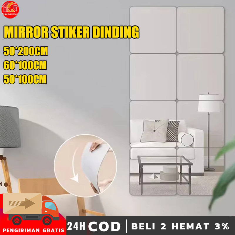 Jual Mirror Stiker Dinding /100/200cm Sticker Tempel / Cermin Tempel ...
