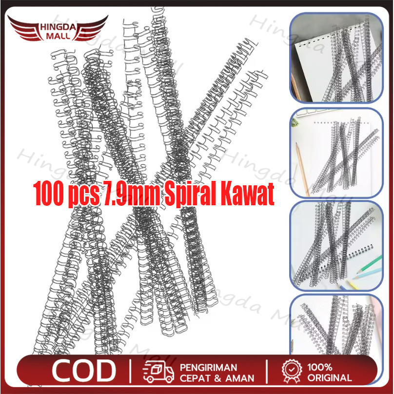 Jual 100 pcs 7.9mm Spiral Kawat/ Wire Binding Pitch 3:1 - A4 1/4 Ring ...