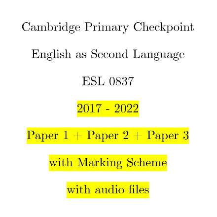 Jual [Hardcopy] Cambridge Primary Checkpoint ESL Tahun 2017 - 2022 ...
