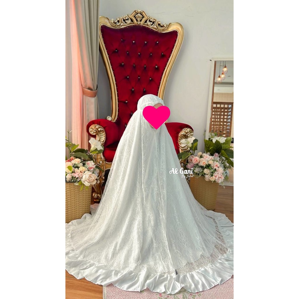 Jual Mukena ALGANI RAMADHAN Putih Katun Brukat Sultan Mewah Cantik ...