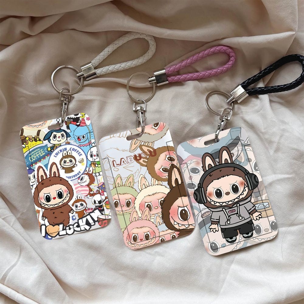 Jual Name Tag ID Card Layard Holder Motif Labubu Kawaii untuk Kartu dan ...
