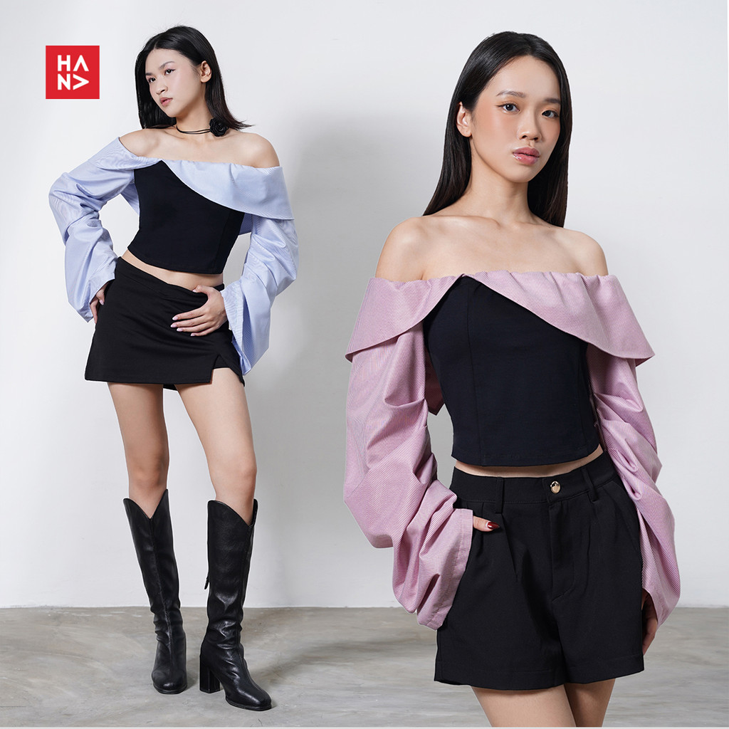 Jual Hana Fashion - Lany Top/Atasan Wanita Stripe Garis Off Shoulder ...