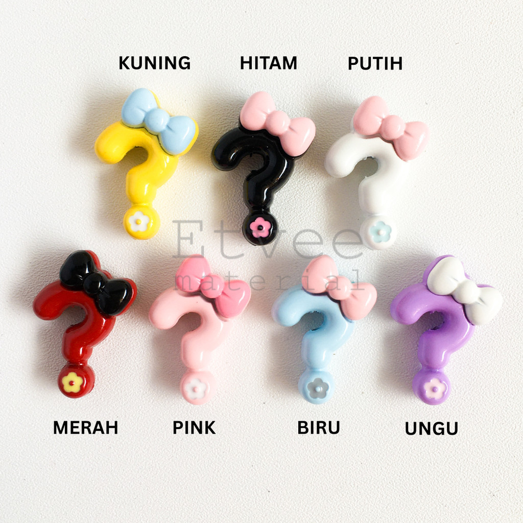 Jual Manik mote Besi alloy bead 3D tanda tanya Pita Bunga | Shopee ...