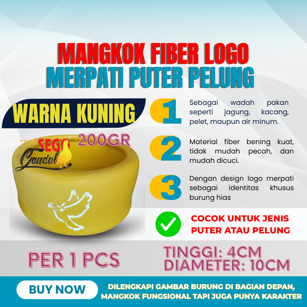 Jual Mangkok Mangkuk Fiber Logo Kuning Merpati Puter Pelung Tempat ...