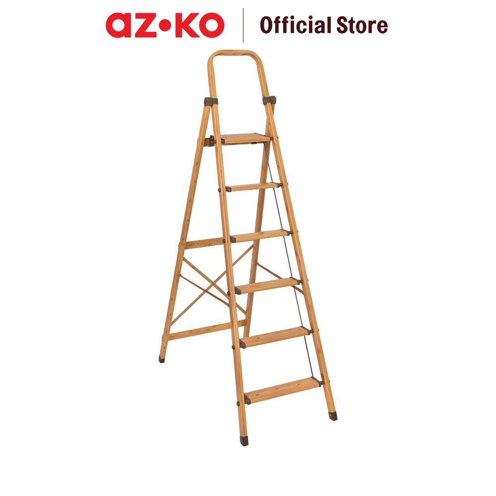 Jual AZKO Fixsteps 1.7 mtr Tangga Lipat Aluminium Slim Motif Kayu 6 ...