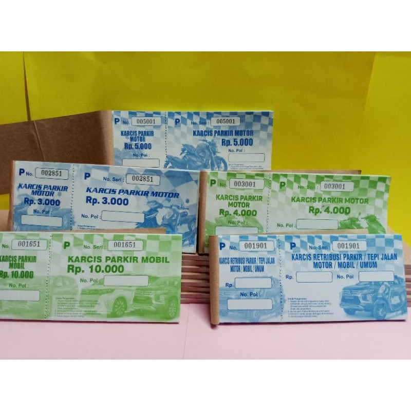 Jual KARCIS PARKIR MOTOR MOBIL ISI 50 LEMBAR | Shopee Indonesia