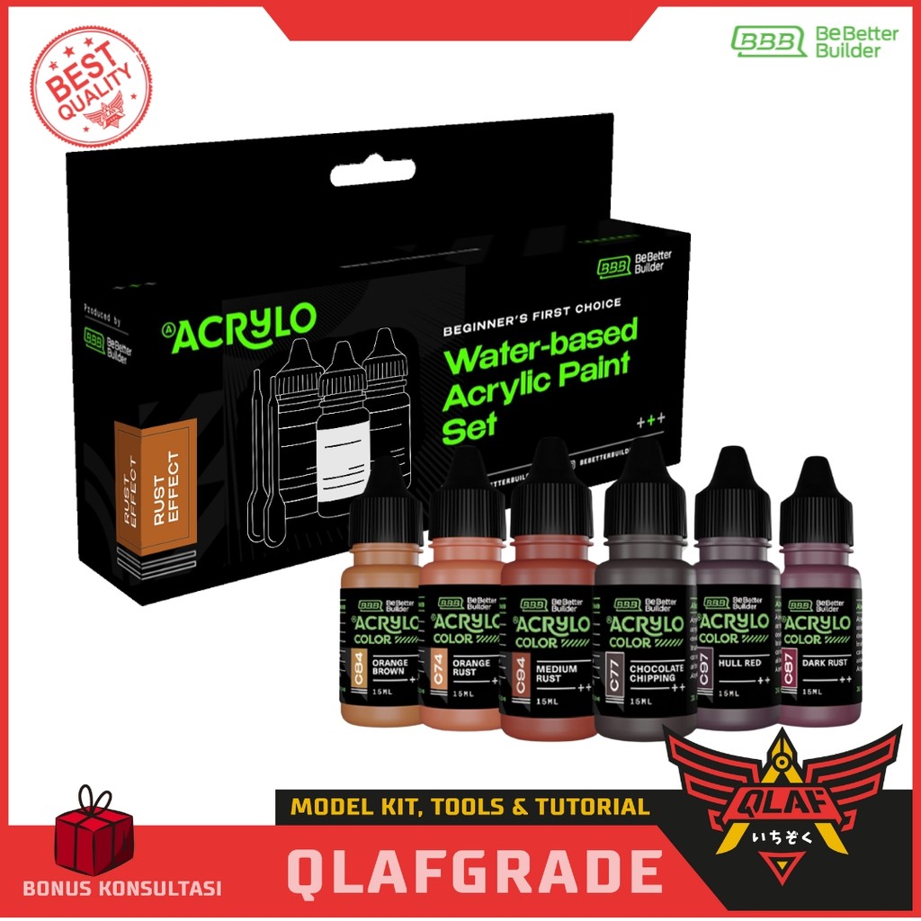 Jual RUST EFFECT SET Acrylo Paket Cat Gundam Effect Karat model kit brush | Shopee Indonesia