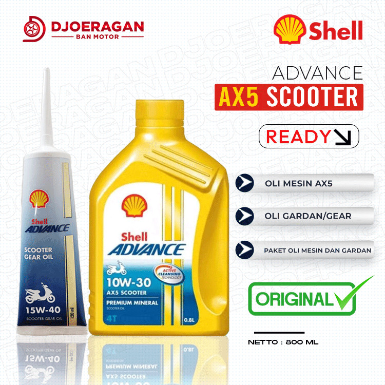 Jual PAKET OLI SHELL AX5 MATIC 0.8L SAE 10W-30 + SHELL GARDAN 120ML ...