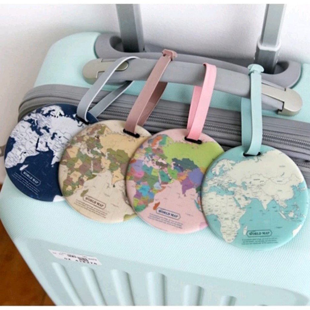 Jual World Map Luggage Tag Label Koper ( Koper Jadi Mudah Dikenal ...