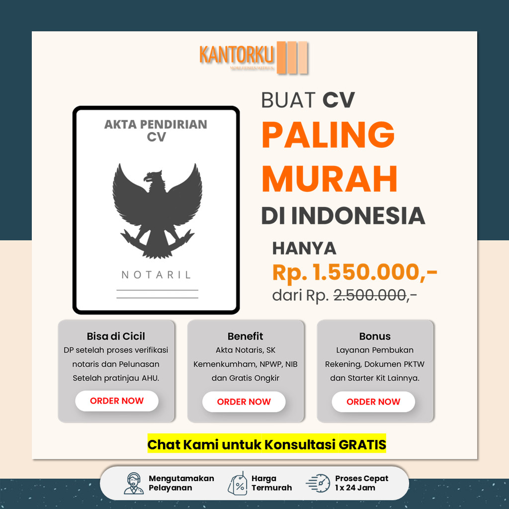 Jual Konsultasi Layanan Jasa Pendirian CV (Commanditaire Vennootschap ...