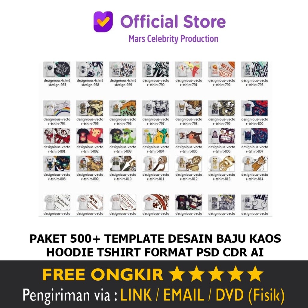 Jual Bundle 500+ Template Desain Baju Kaos Hoddie Hoodie Tshirt Format PSD CDR AI | Shopee Indonesia
