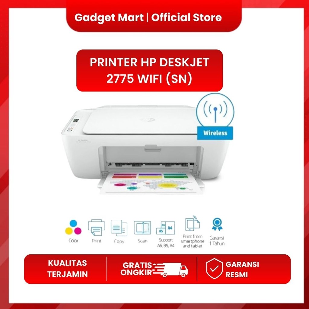 Jual PRINTER HP DESKJET 2775 WIFI (SN) | Shopee Indonesia