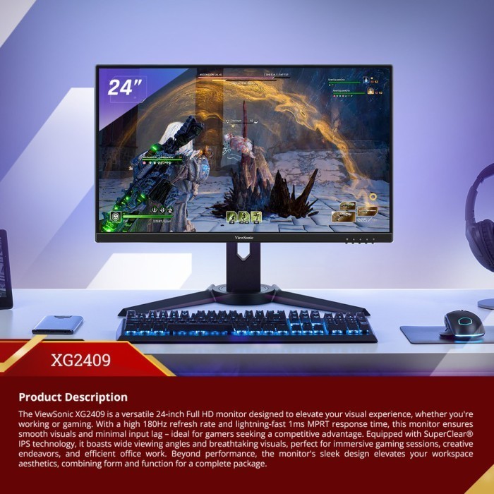 Jual Monitor Gaming ViewSonic XG2409 24" FHD IPS 180Hz HDR10 AMD ...