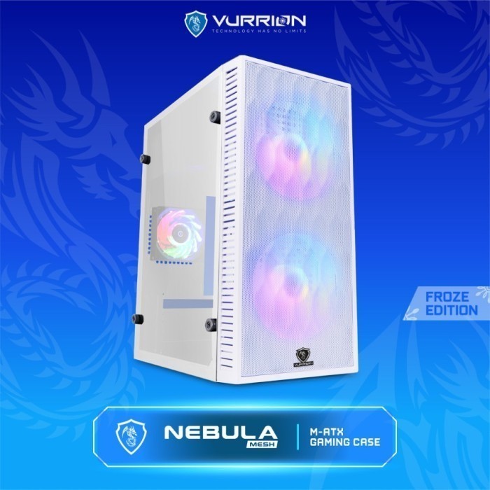 Jual CASING GAMING VURRION NEBULA MESH Include 3 Fan RGB - MESH PUTIH ...