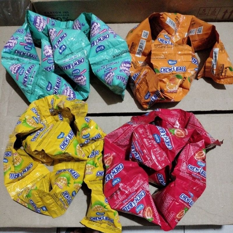 Jual PERMEN LUNAK Kino CHEW-BALL KINI 4 VARIAN RASA harga 10 pcs ...