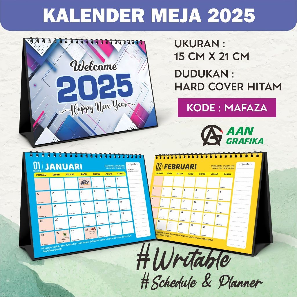 Jual KALENDER MEJA 2025 | Kalender Duduk 2025 Spiral | Schedule ...