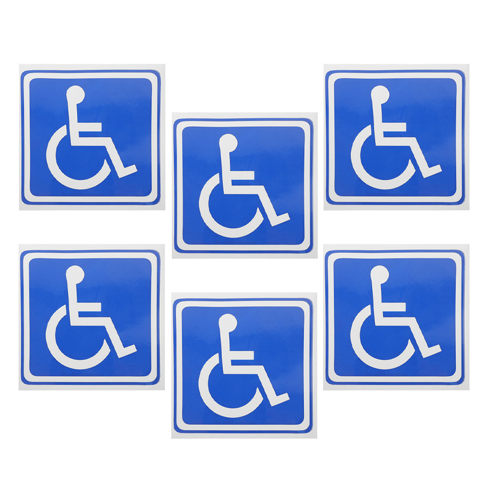 Jual 6 Sheets Wheelchair Sign Stickers Disabled Wheelchair Stickers For ...