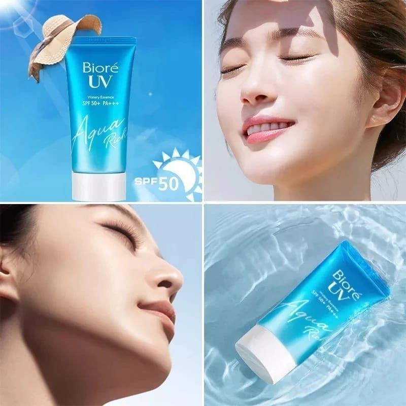 Jual Biore UV 50gr Aqua Rich Sunscreen Watery Essence SPF 50 Waterproof ...