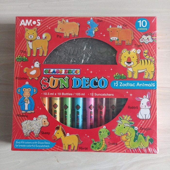 Jual amos glass deco sun deco 12 zodiac animals suncathers mainan anak ...