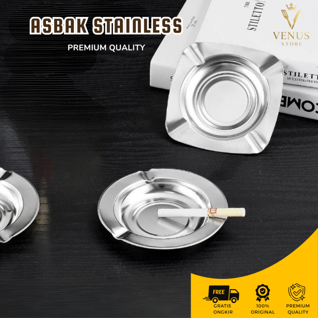 Jual Asbak Rokok Stainless Besi Bulat / Tempat Abu Rokok Kaleng ...