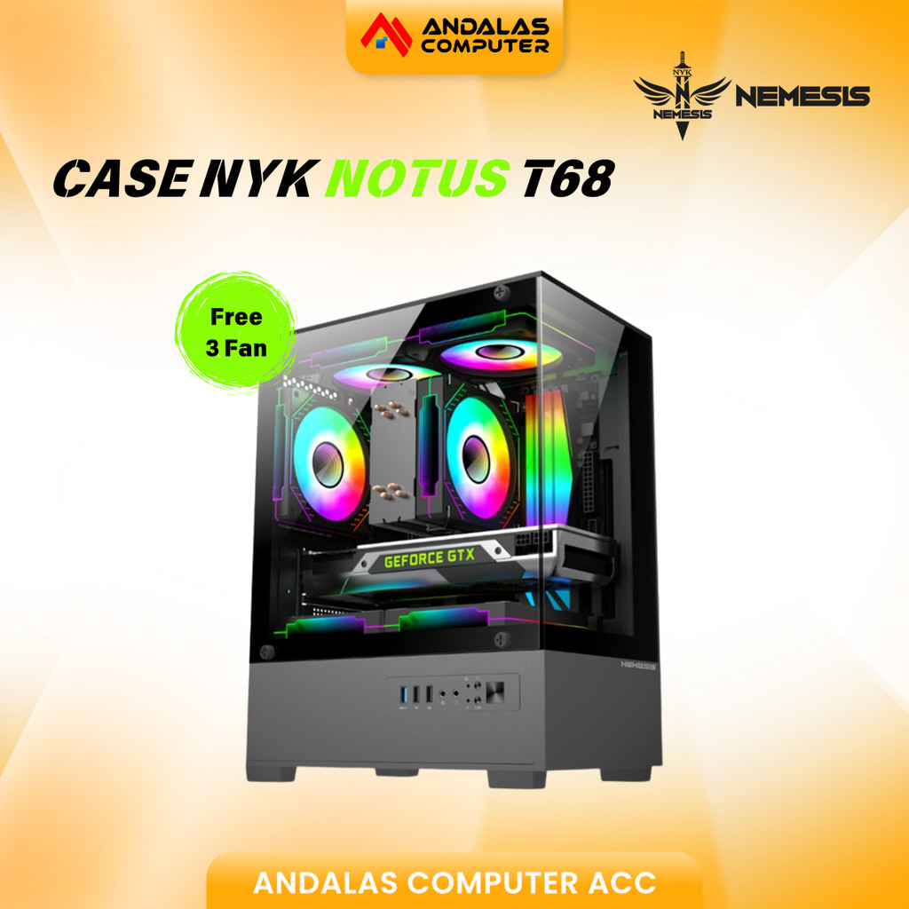 Jual Casing Case PC Gaming ITX M-ATX NYK Nemesis Notus T68 Free 3 Fan RGB | Shopee Indonesia