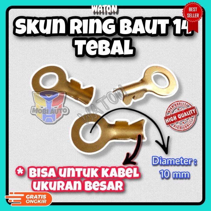 Jual (AM) Skun Ring Baut 14 M10 Tebal Untuk Kabel Ukuran Besar (Harga 1 ...