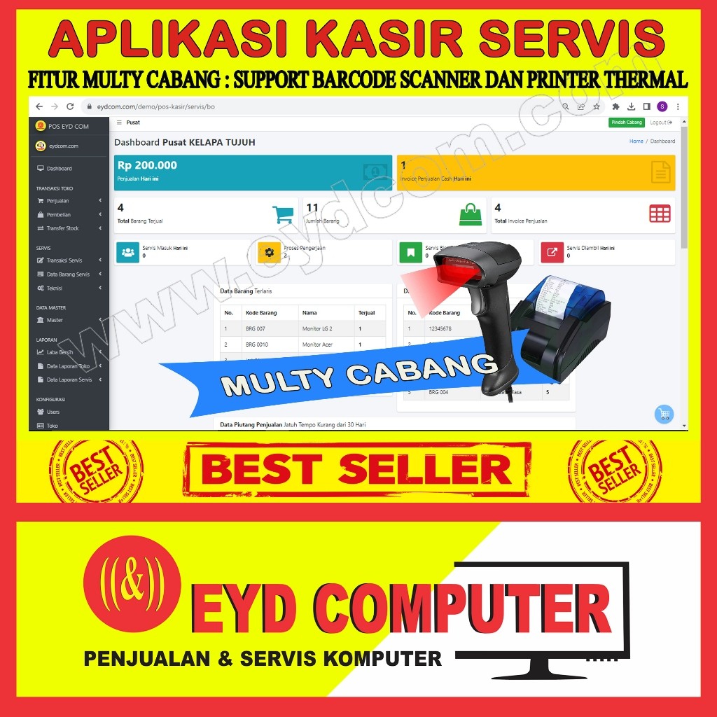 Jual SOURCE CODE APLIKASI POS KASIR SERVIS BERBASIS WEB MANAJEMEN JASA ...