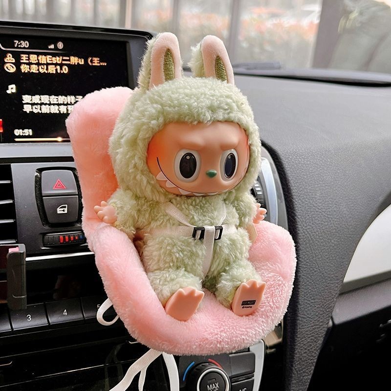 Jual DE3EE 17cm labubu doll Plush safety seat labubu accessories the ...