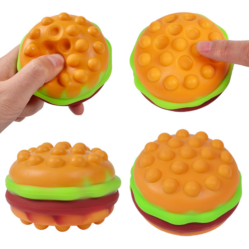 Jual New Hamburger Popit Squishy Fidget Toy Press Bubble Decompression ...