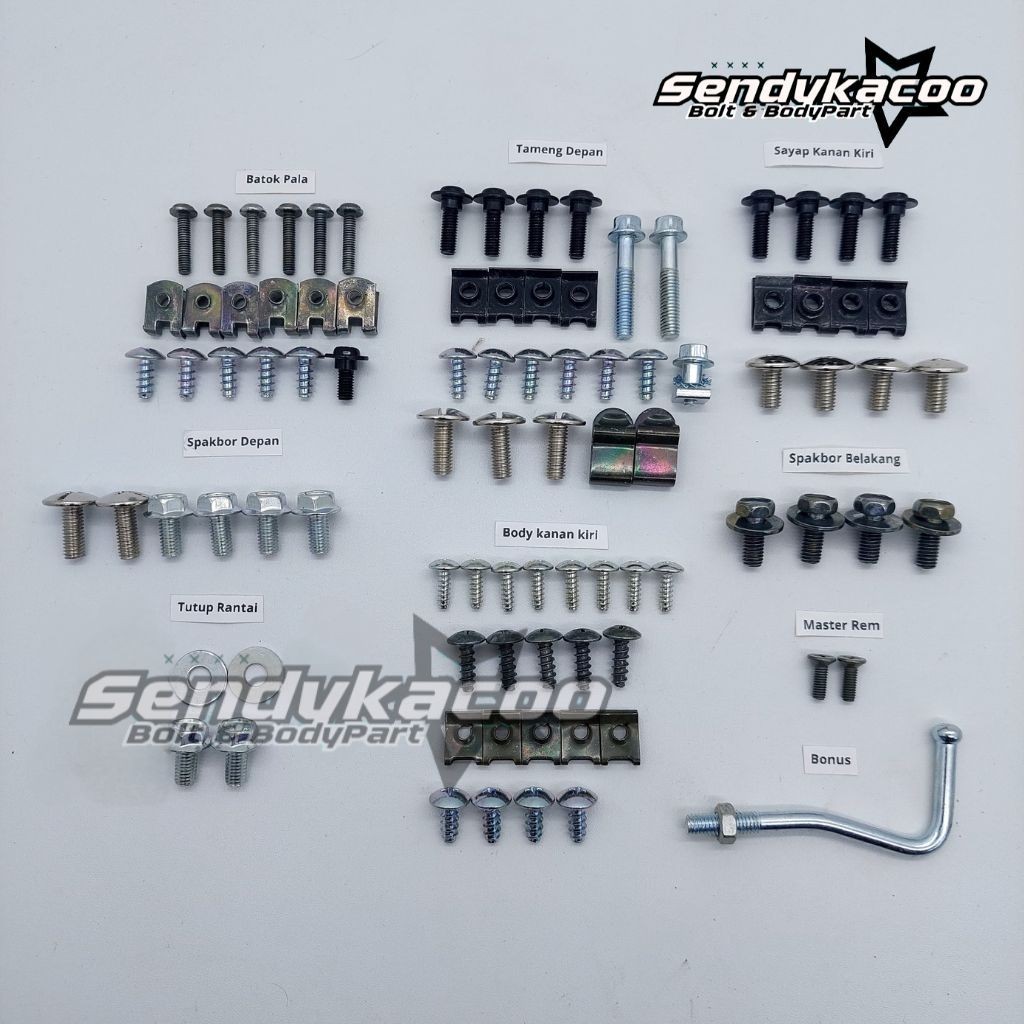 Jual baut body honda blade 110 lama / baut body blade 110 Full set ...
