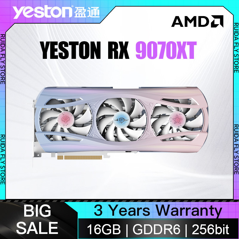 Jual Yeston RX 9070XT 16G GDDR6 256bit Graphics Card 20Gbps 2518MHz Sakura Eye Water Atlantis OC ...