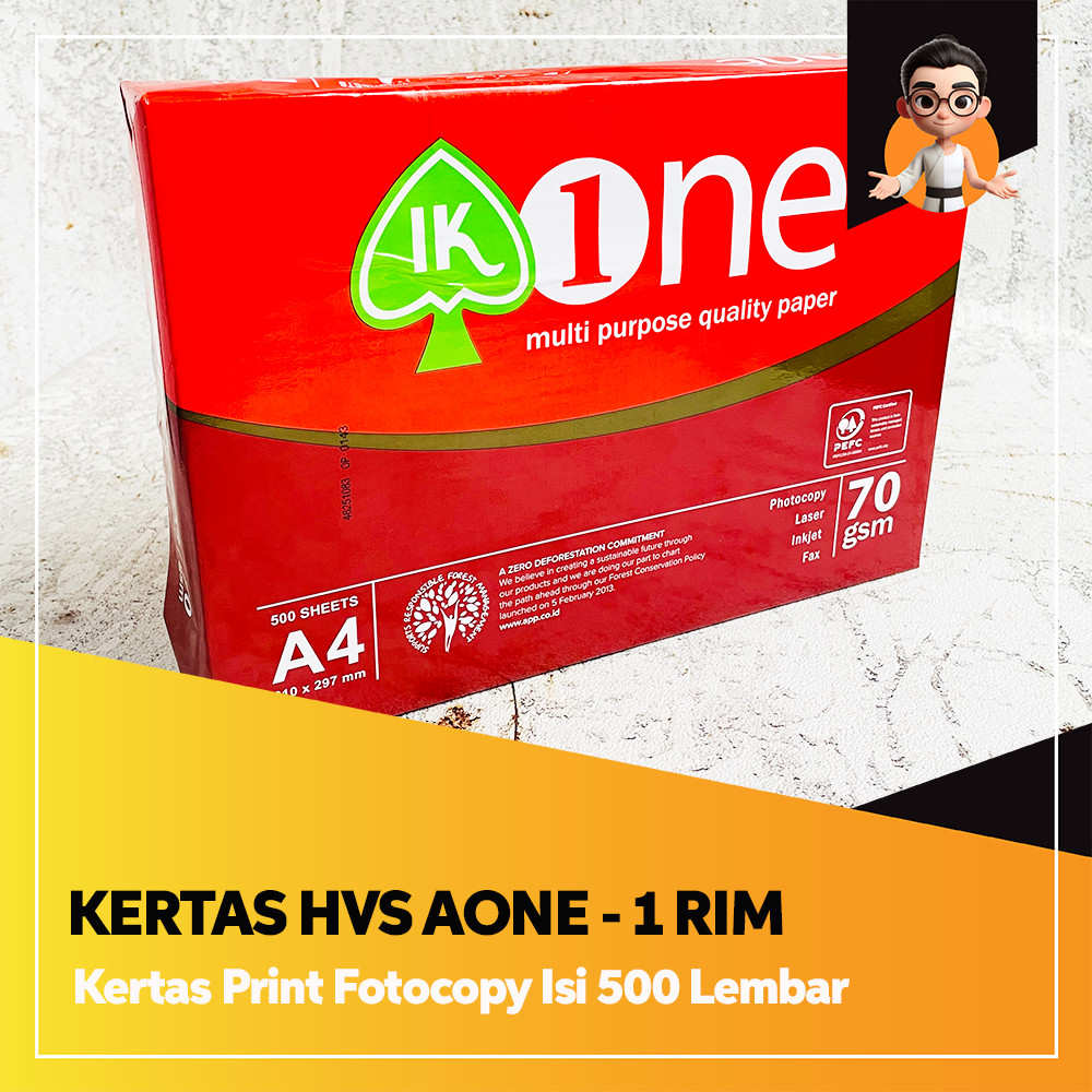Jual Kertas HVS AONE A4 70 Gram – 1 Rim Isi 500 Lembar | Kertas Print ...