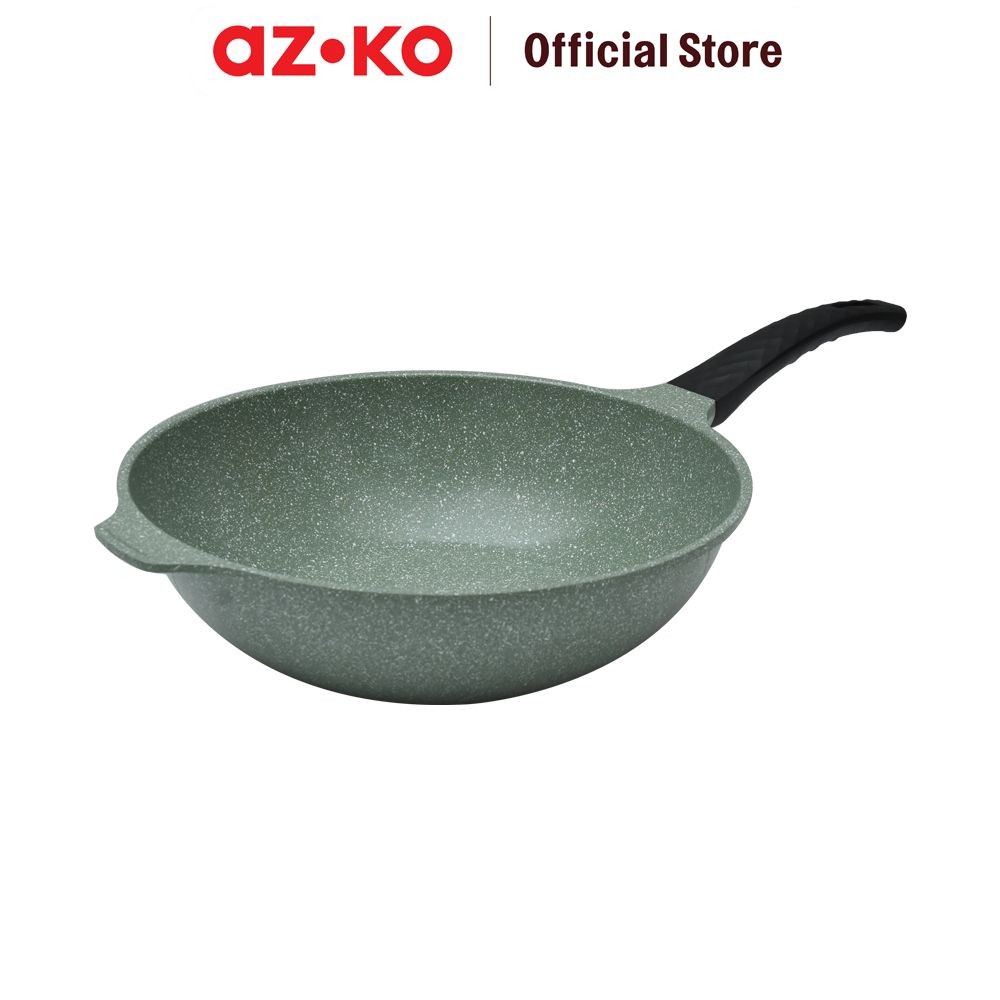 Jual AZKO Kris 32 cm Wajan Penggorengan - Hijau Olive/Hitam Frypan Pan ...