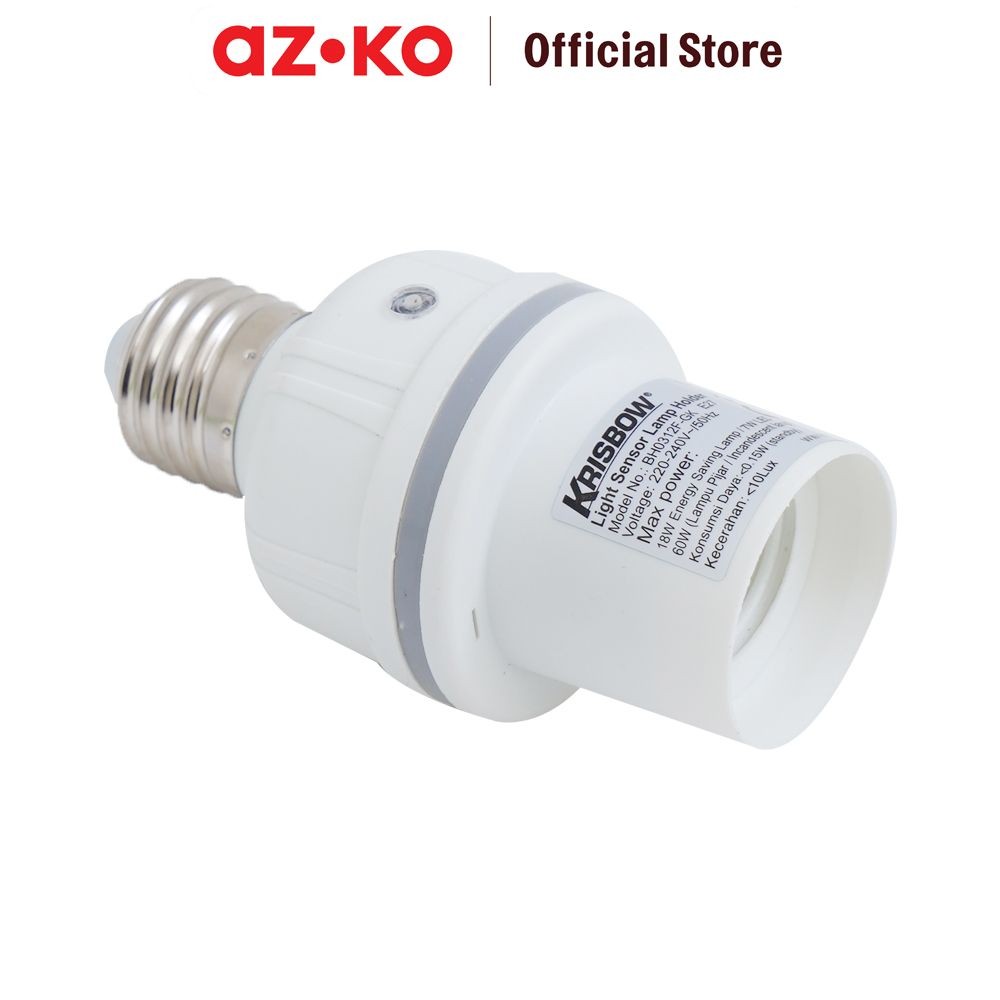 Jual AZKO Krisbow Fitting Lampu Dengan Sensor Cahaya E27 Lamp Holder ...