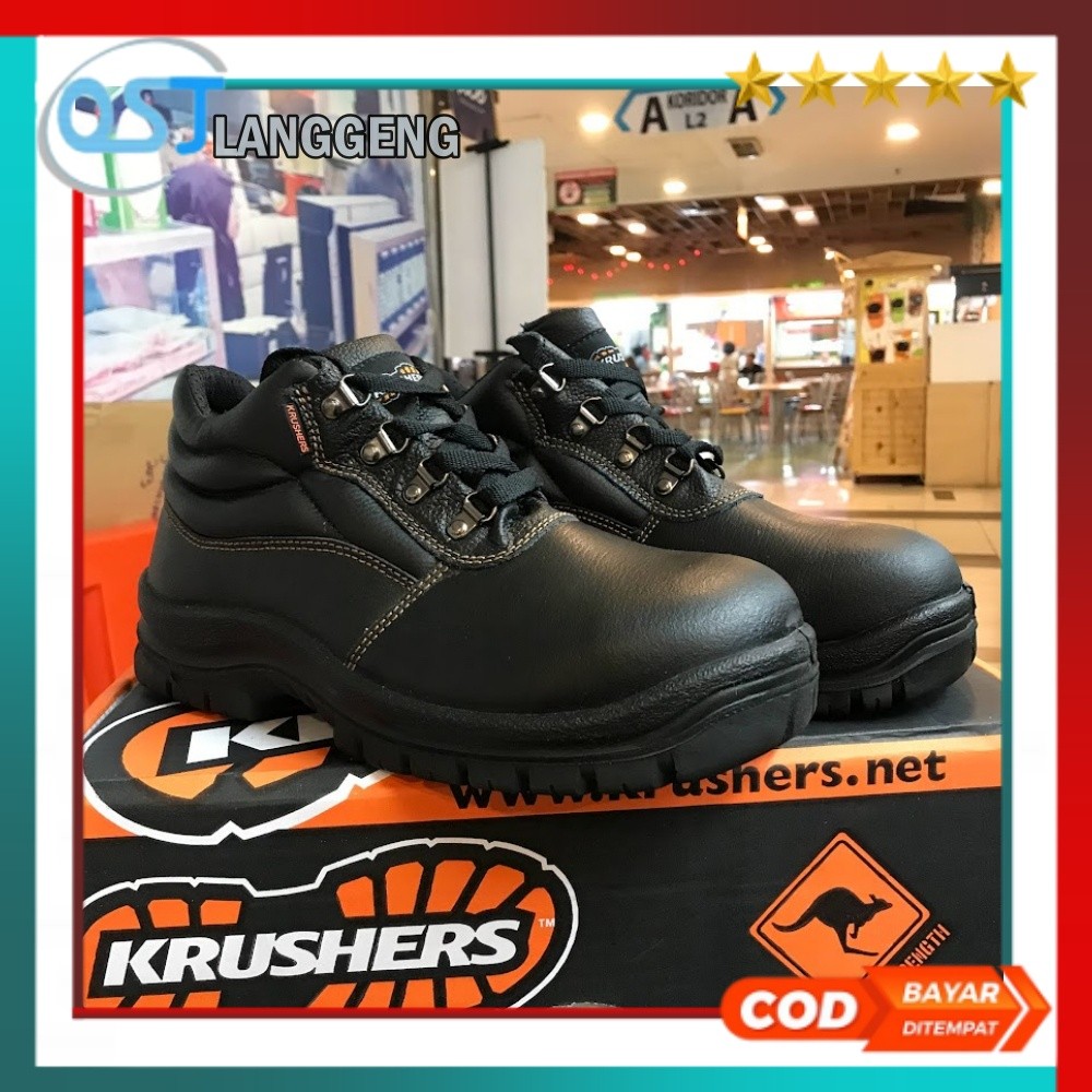 Jual Sepatu safety Krushers Florida Black / Brown / Safety Shoes ...