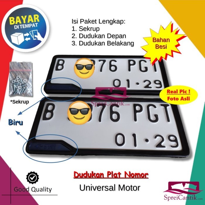 Jual Dudukan Plat Nomor Sepeda Motor 2 Pcs Bingkai Breket Plat Lesen ...
