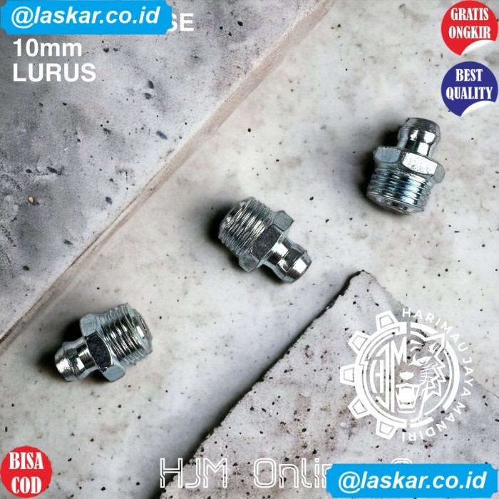 Jual (TP) NIPPLE GREASE - NIPLE NEPLE GRIS - NEPEL GEMUK STEMPET 6mm M6 ...
