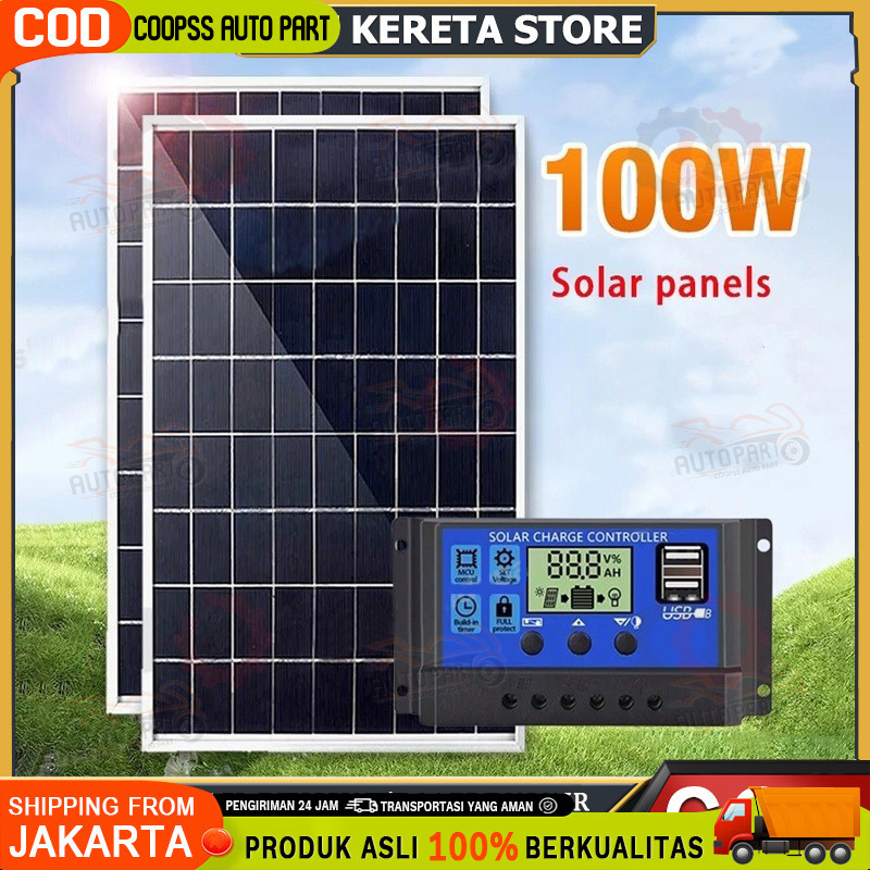 Jual 【Beli 1 Dapat 2】60W/100W SOLAR PANEL PANEL SURYA PEMBANGKIT ...