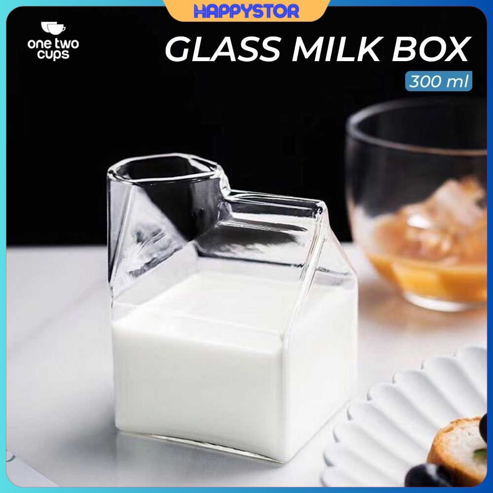 Jual One Two Cups Gelas Kaca Susu Borosilicate Glass Milk Box 300ml ...