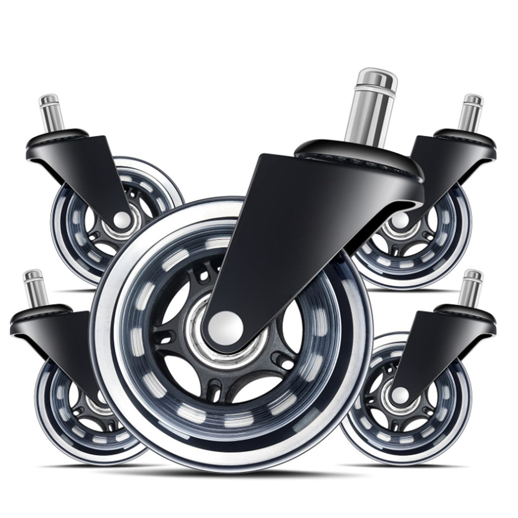 Jual 5PCS Office Chair Caster Wheels 3 Inch Swivel Rubber Caster Wheels ...