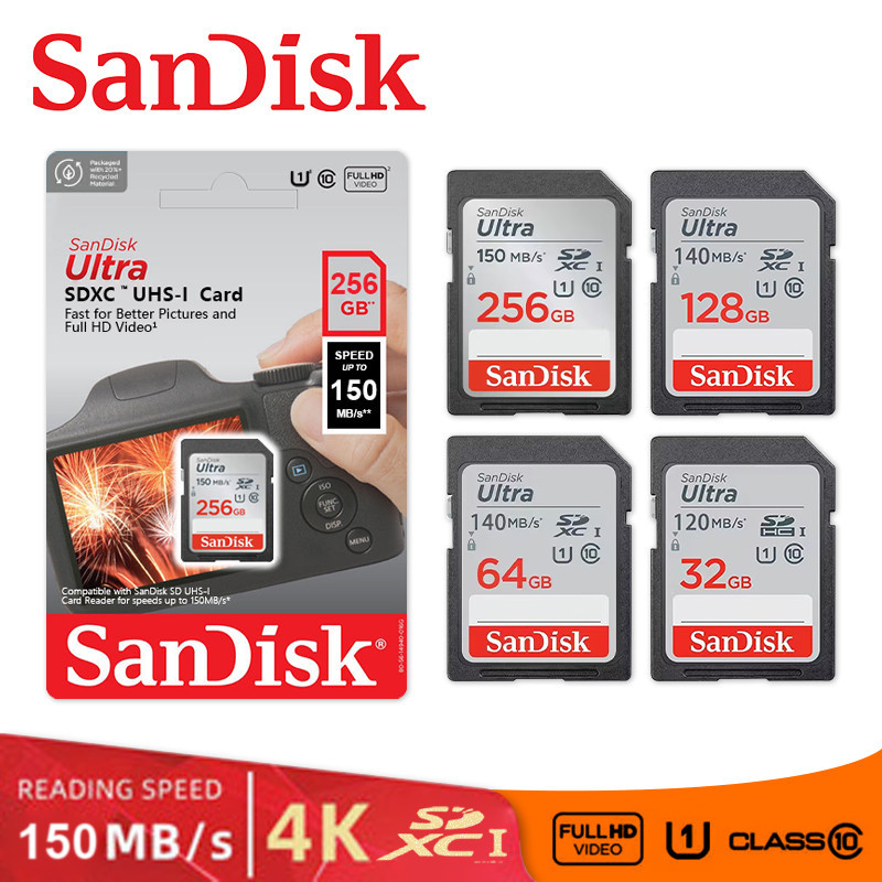 Jual Sandisk Ultra SDXC Camera Card UHS-I 256GB 128GB 64GB 32GB 16GB ...